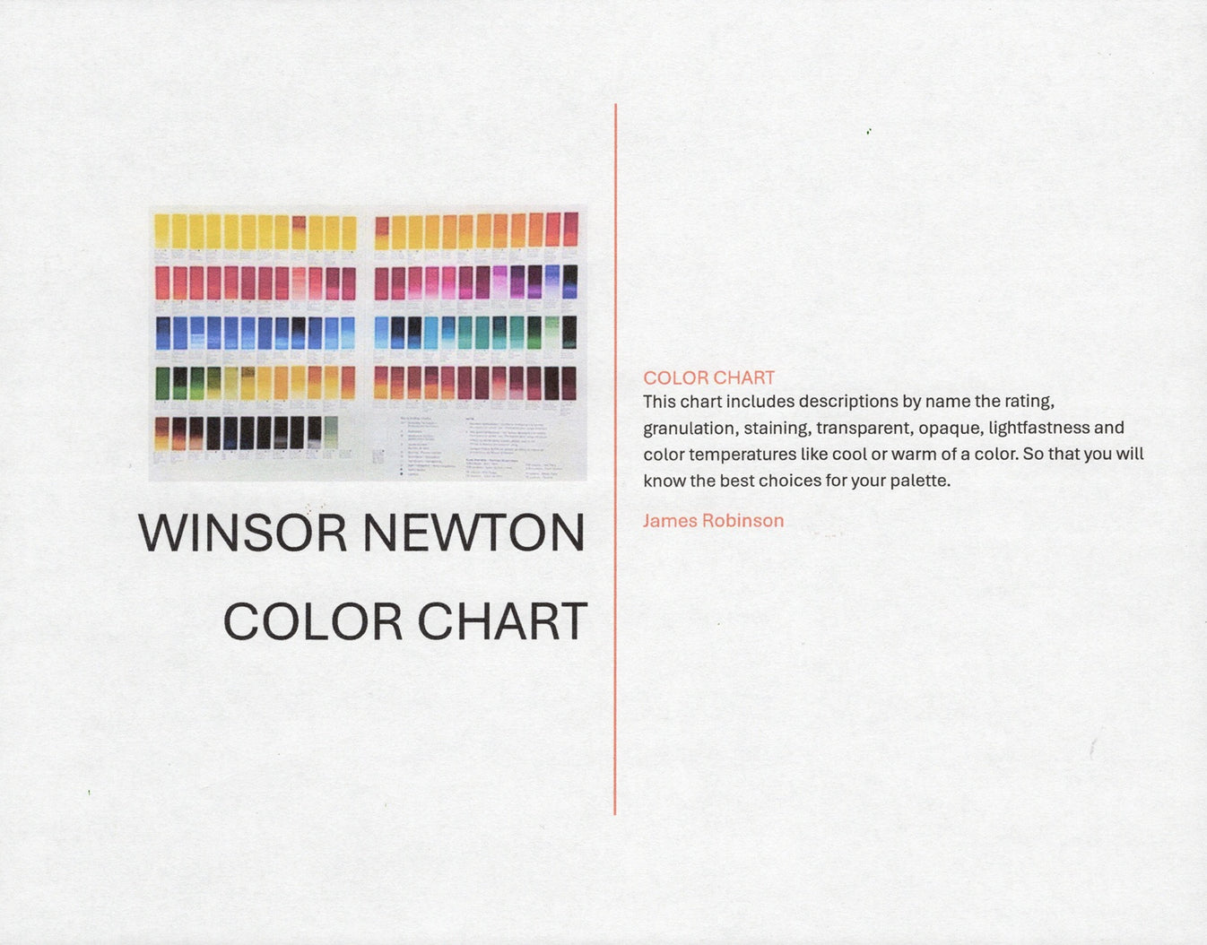 Winsor & Newton Color Chart – J Robinson Art